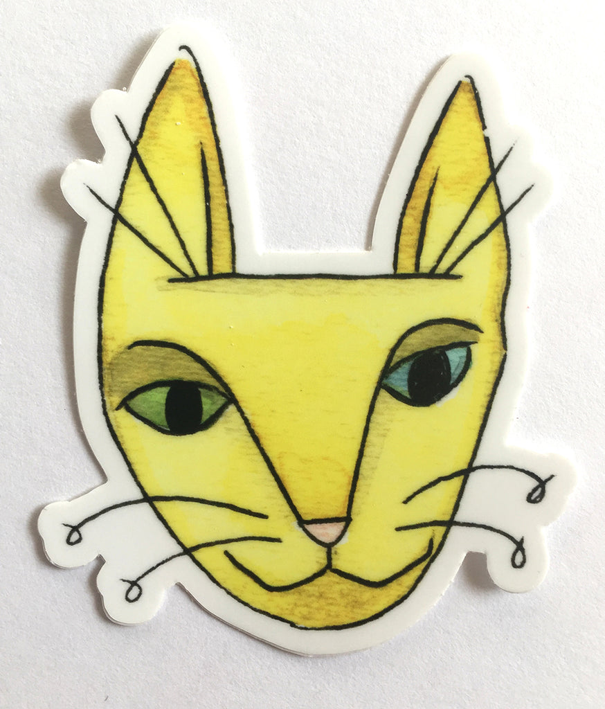Yellow Cat Sticker – Cat People Press