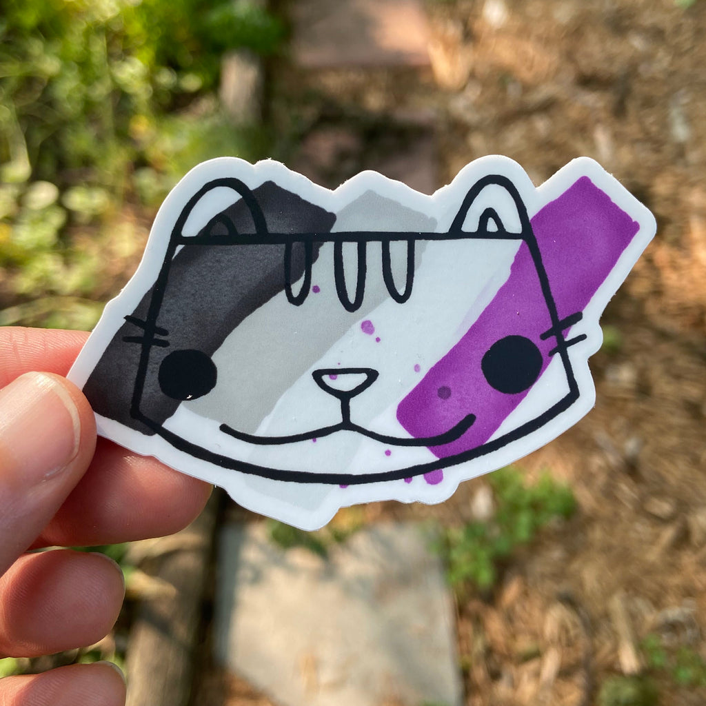 Pride Cat: Asexual Sticker – Cat People Press