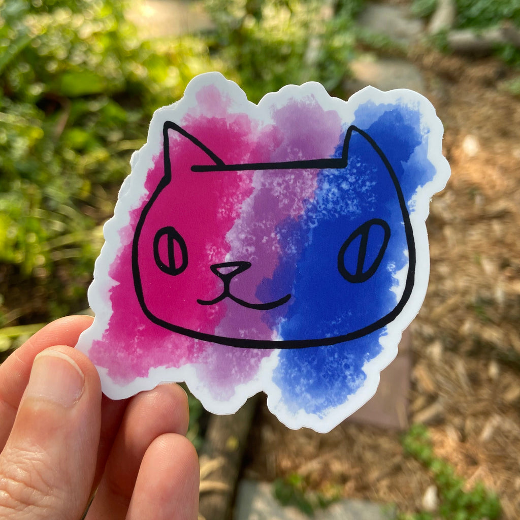 Pride Cat: Bi Sticker – Cat People Press